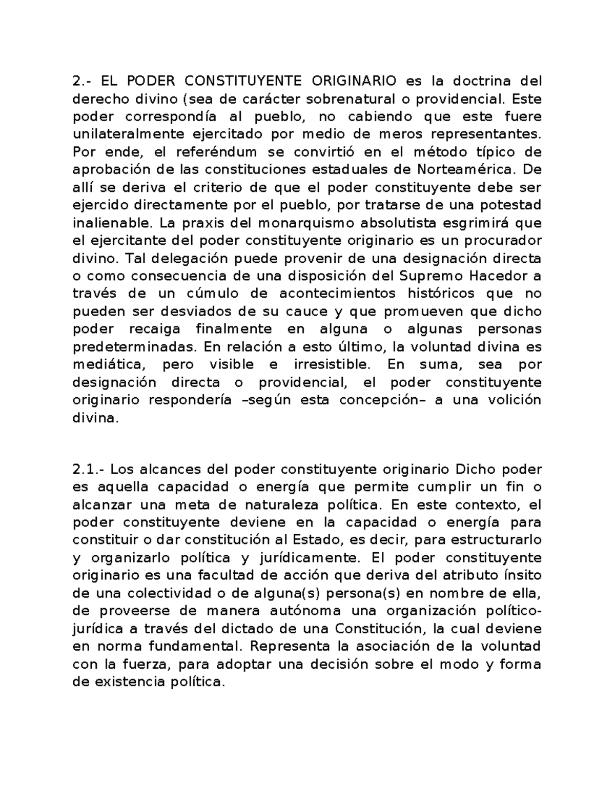 Poder constituyente originario - 2.- EL PODER CONSTITUYENTE ORIGINARIO ...