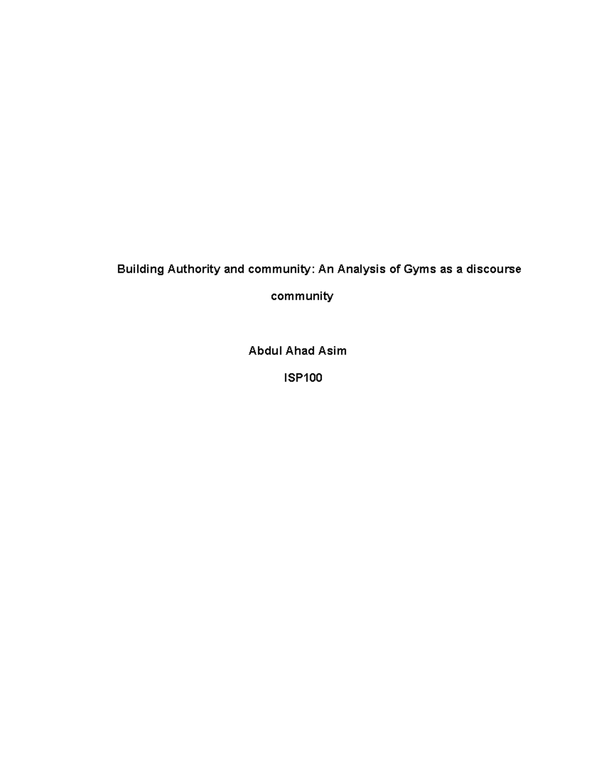 Discourse Communities - Building Authority and community: An Analysis ...