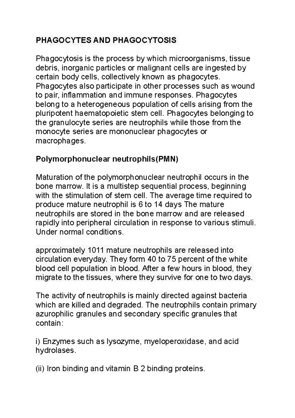 Phagocytes AND Phagocytosis - PHAGOCYTES AND PHAGOCYTOSIS Phagocytosis ...