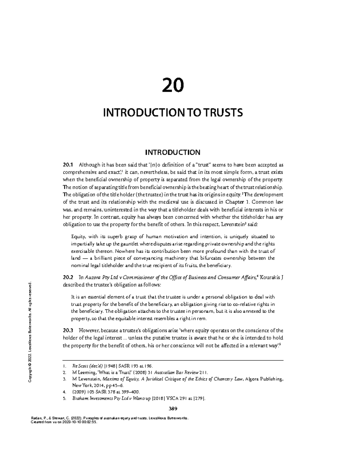 Chapter 20 Introduction TO Trusts - 389 20 INTRODUCTION TO TRUSTS ...