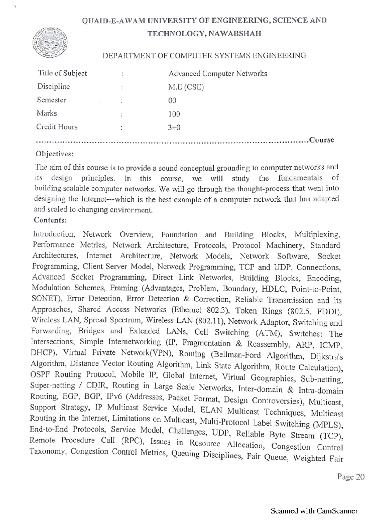 Advanced Computer Networks Contents - Database Management System ...