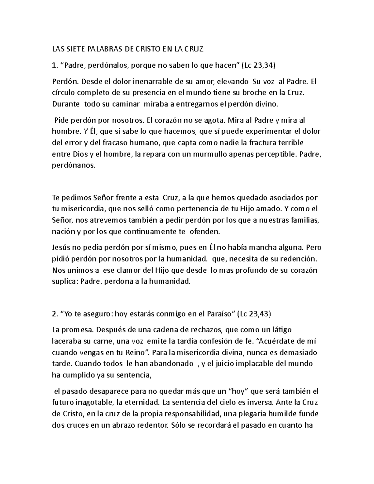 LAS Siete Palabras DE Cristo EN LA CRUZ - LAS SIETE PALABRAS DE CRISTO ...