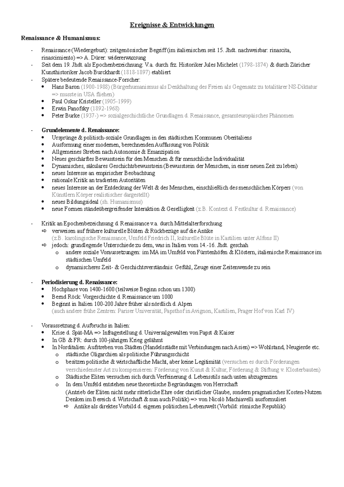 03 Renaissance und Humanismus - Neuere Geschichte Überblicksvorlesung ...