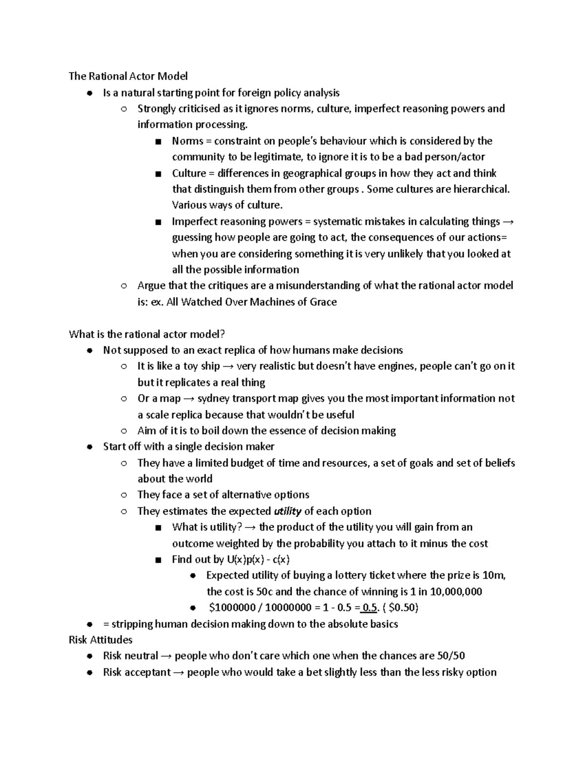The Rational Actor Model: In Policy Analysis - The Rational Actor Model ...
