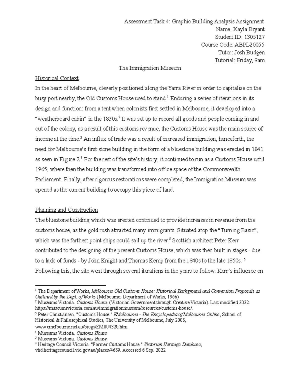 Assessment Task 4 - Name: Kayla Bryant Student ID: 1305127 Course Code: ABPL Tutor: Josh Budgen ...