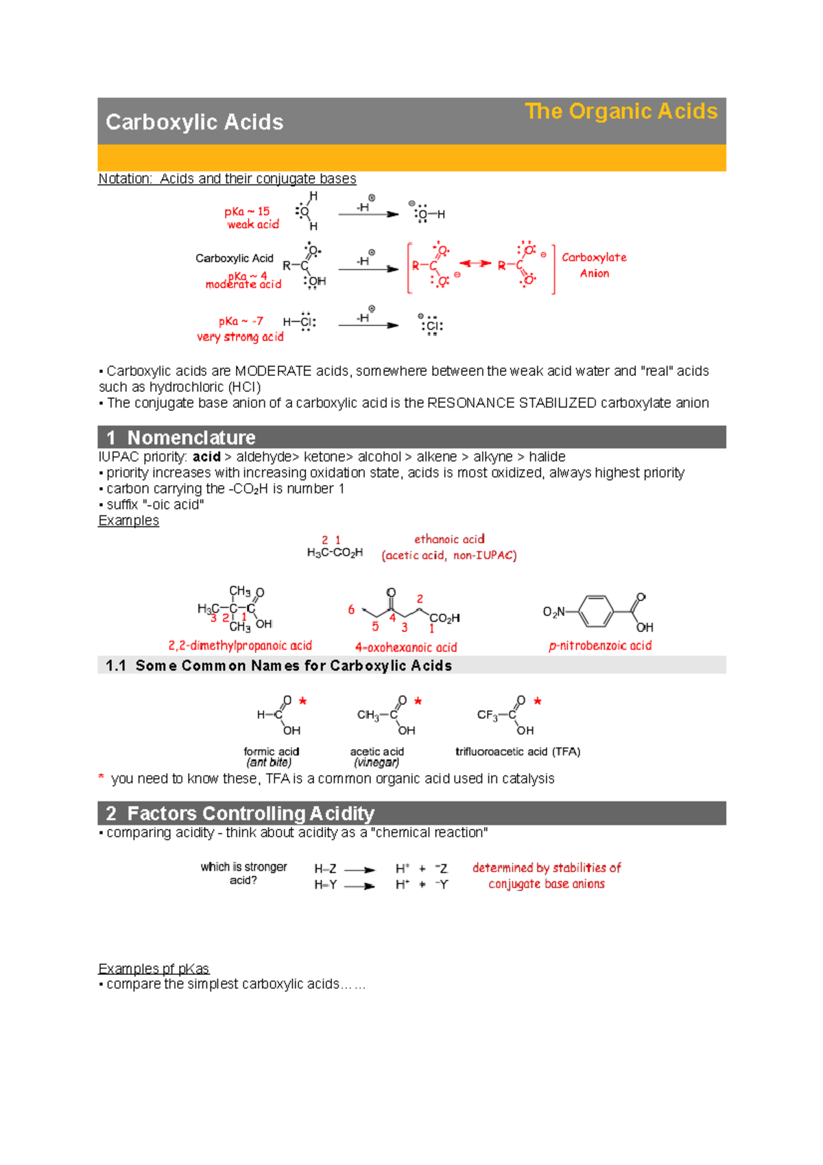 Carboxylic Acids - The Organic Acids - Carboxylic Acids The Organic ...