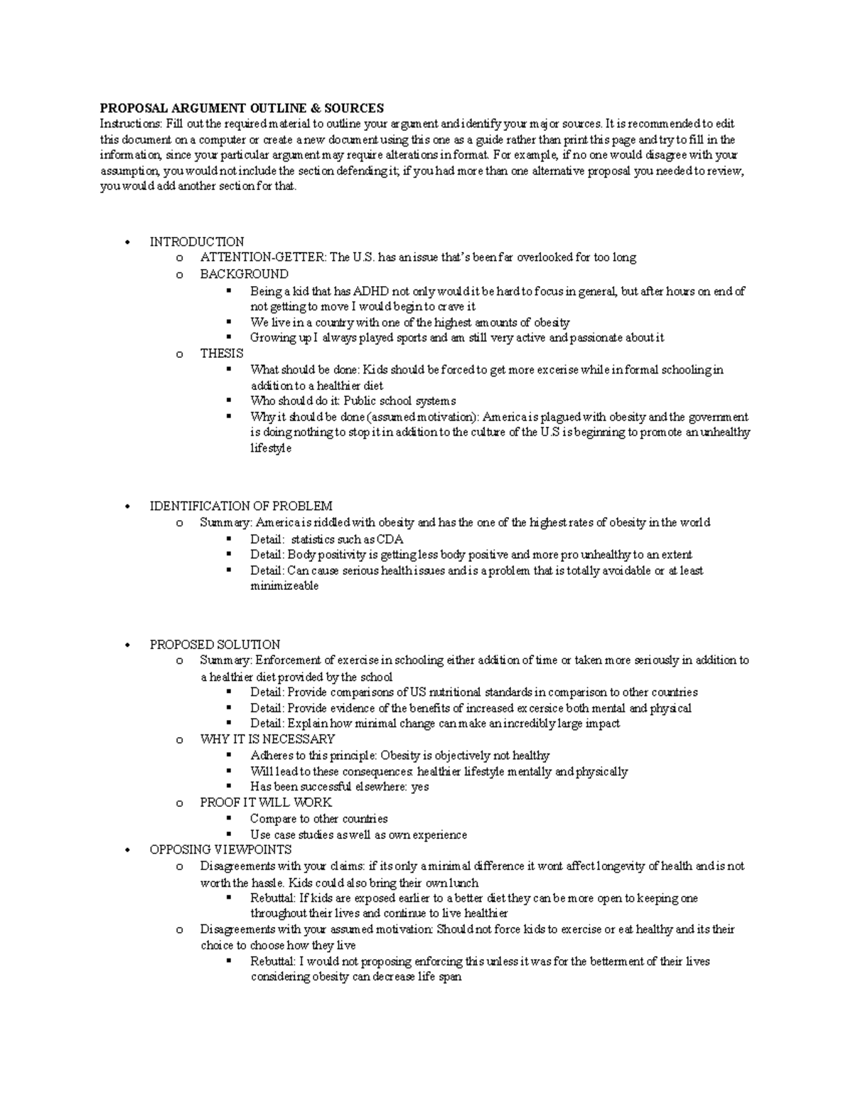 Essay 3 Outline - so\ihgma qourse request - PROPOSAL ARGUMENT OUTLINE ...