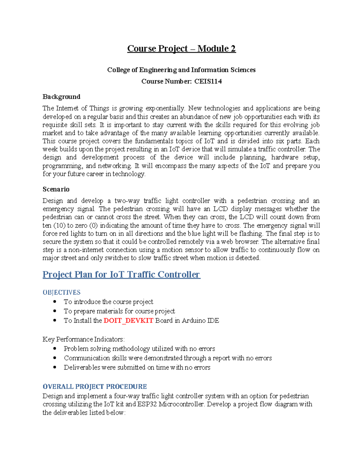 CEIS114 SA Guide - Module 2 DOIT Devkit - Course Project – Module 2 ...