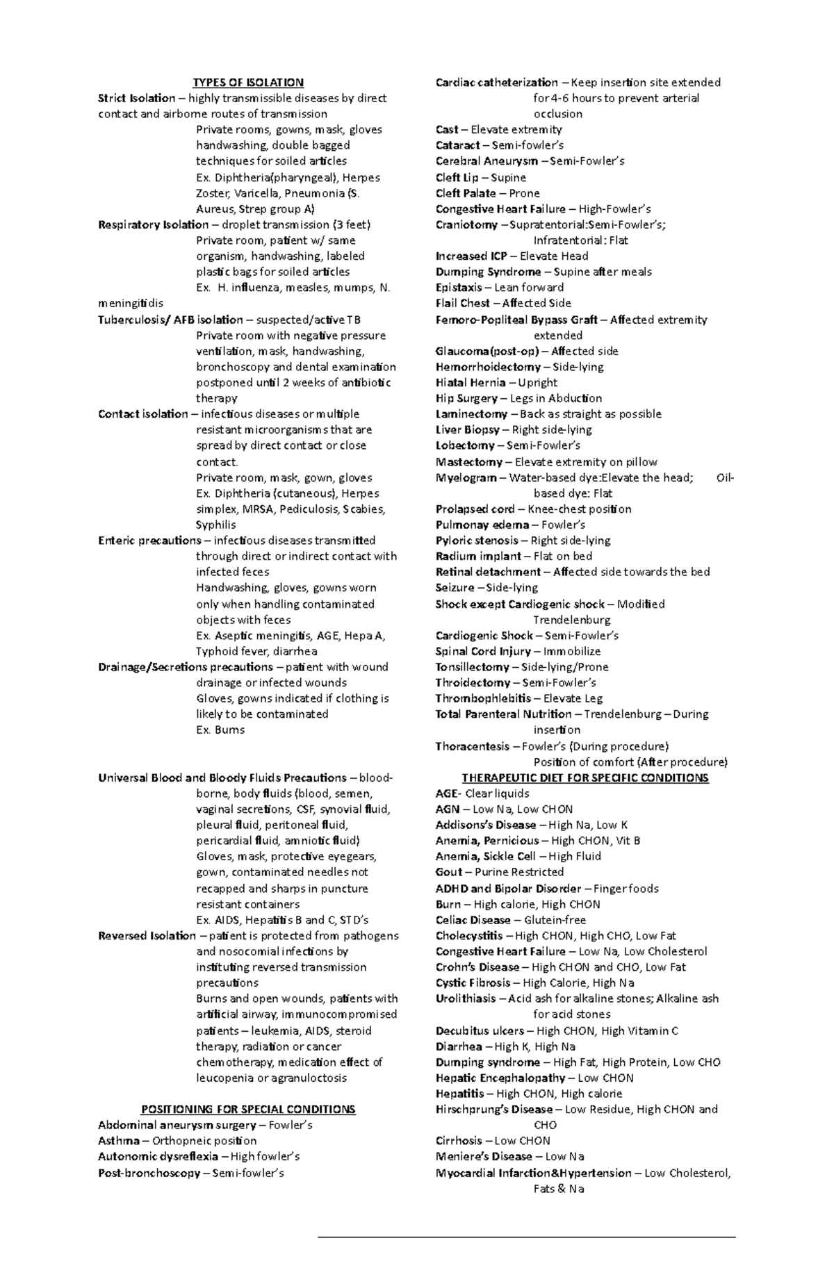 Fundamentals of Nursing 4 - TYPES OF ISOLATION Strict Isolation ...