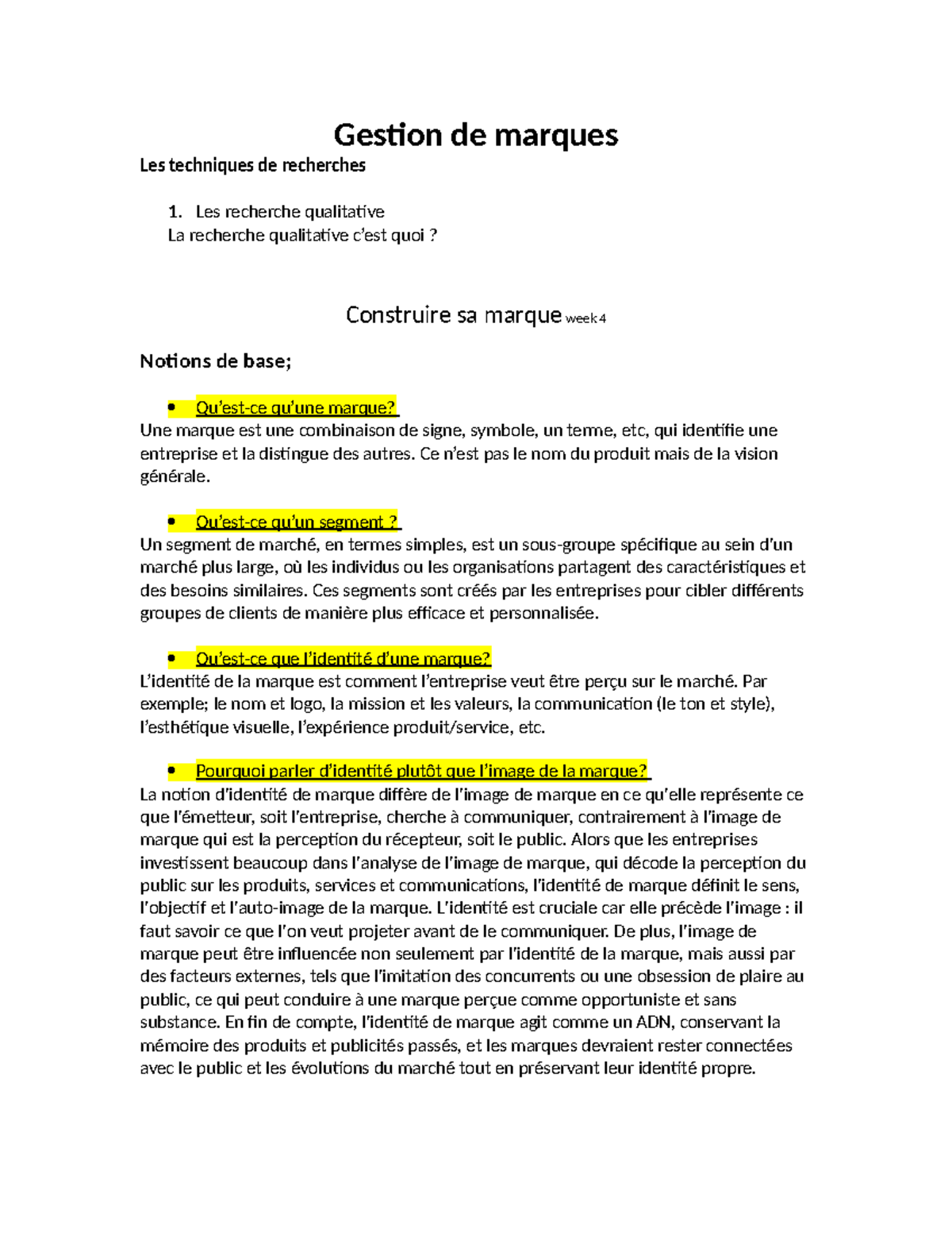 Construire sa marque week 4 - Gestion de marques Les techniques de ...