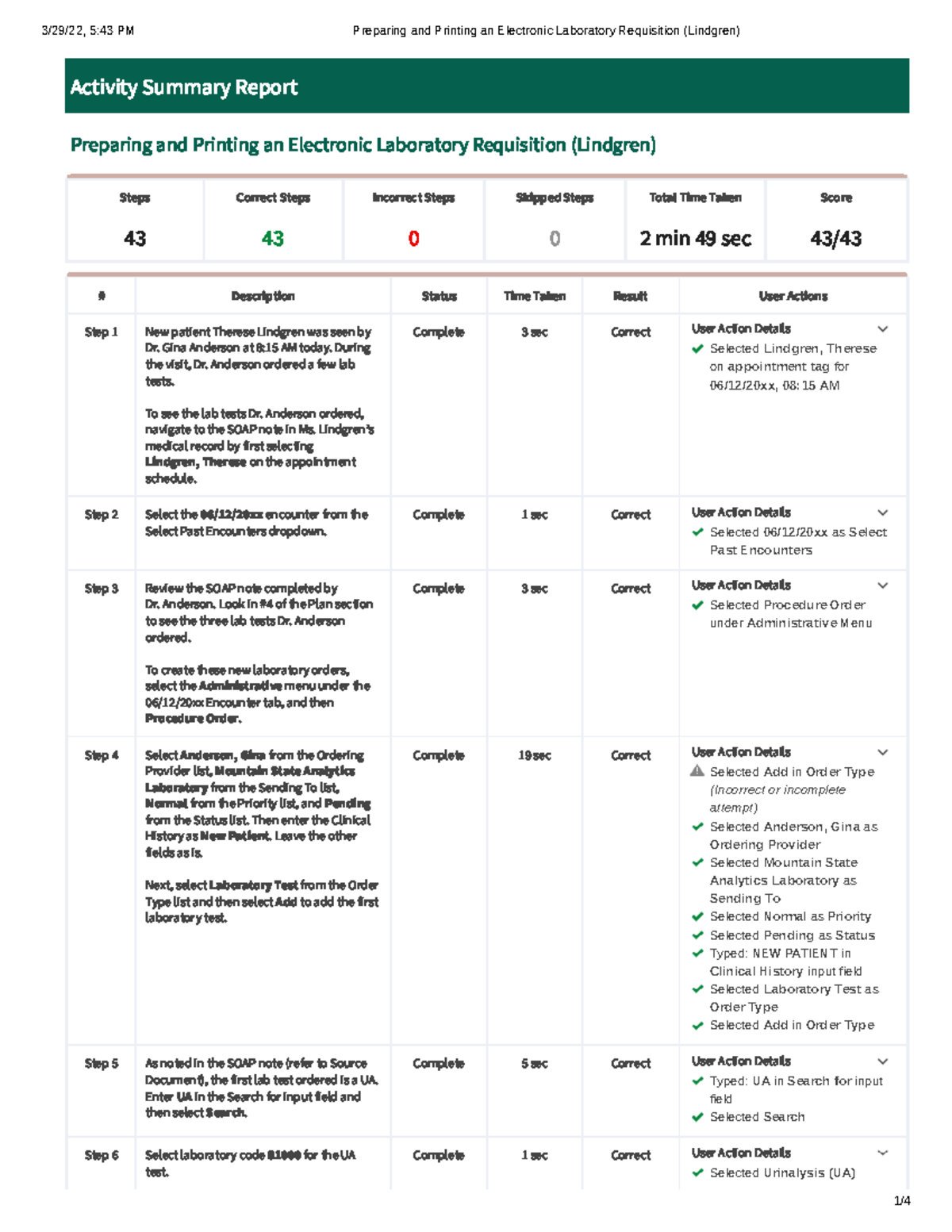 Preparing and Printing an Electronic Laboratory Requisition (Lindgren ...