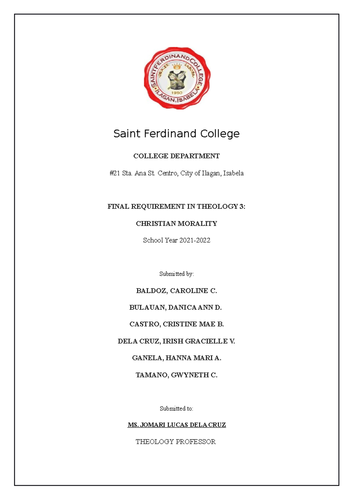 Inbound 6192837979689147035 - Saint Ferdinand College COLLEGE ...