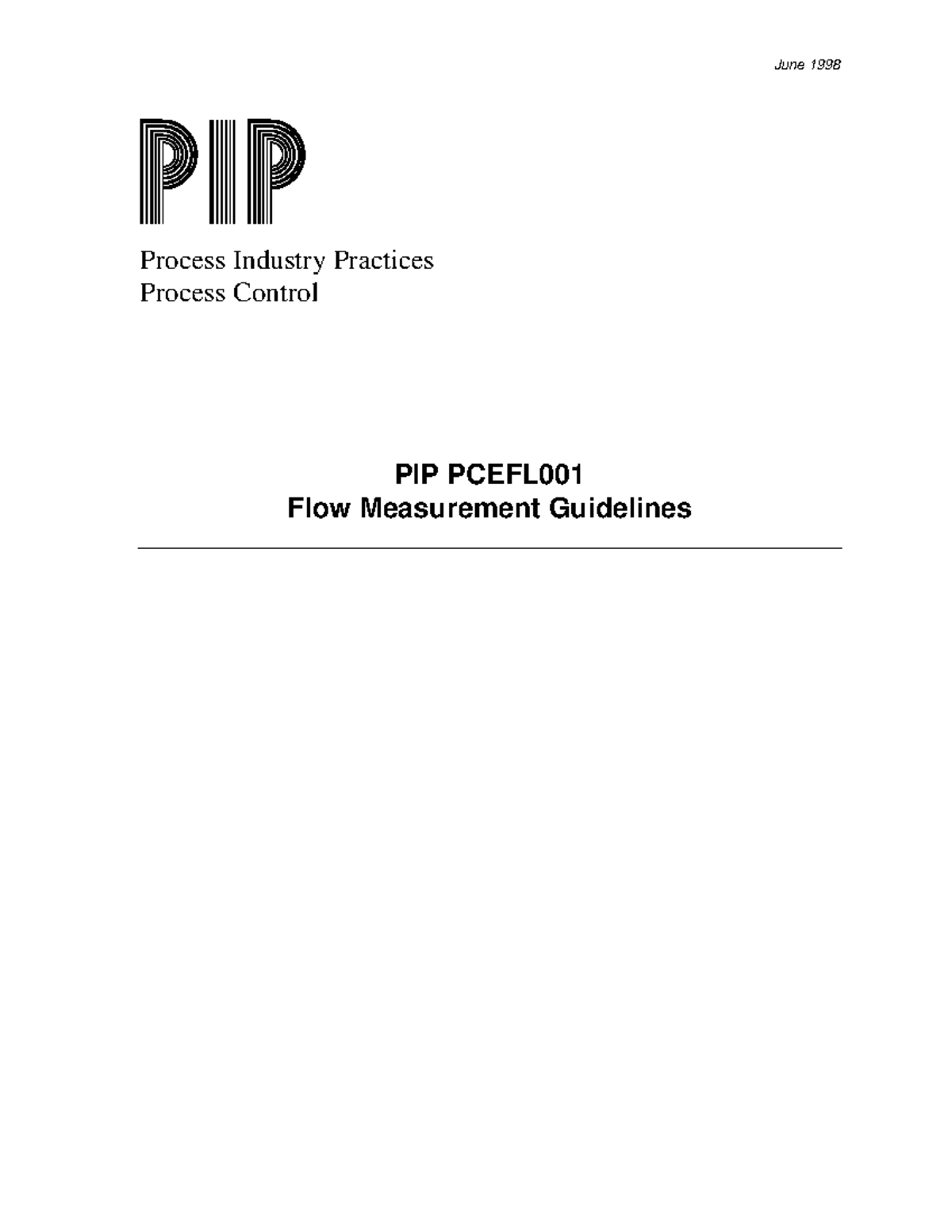 Flow Measurement Guidelines - June 1998 Process Industry Practices ...