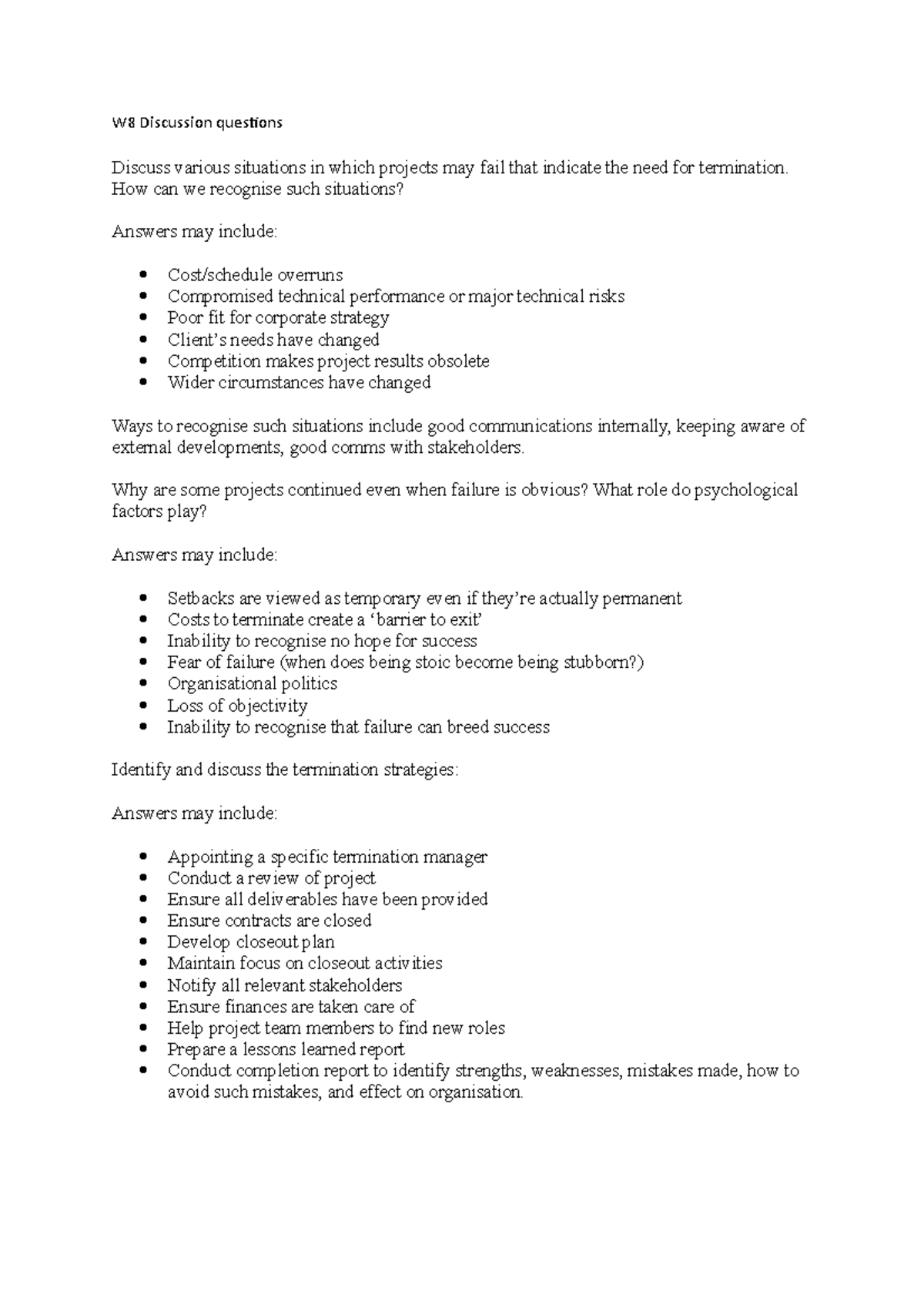 W8 Discussion questions - W8 Discussion questions Discuss various ...