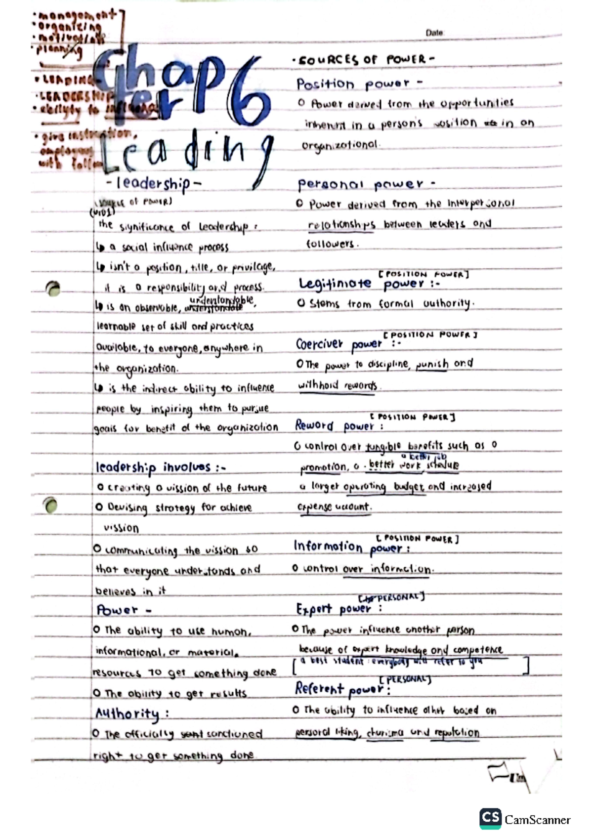 Chapter 6 MGT Notes - fundamental of management - Studocu