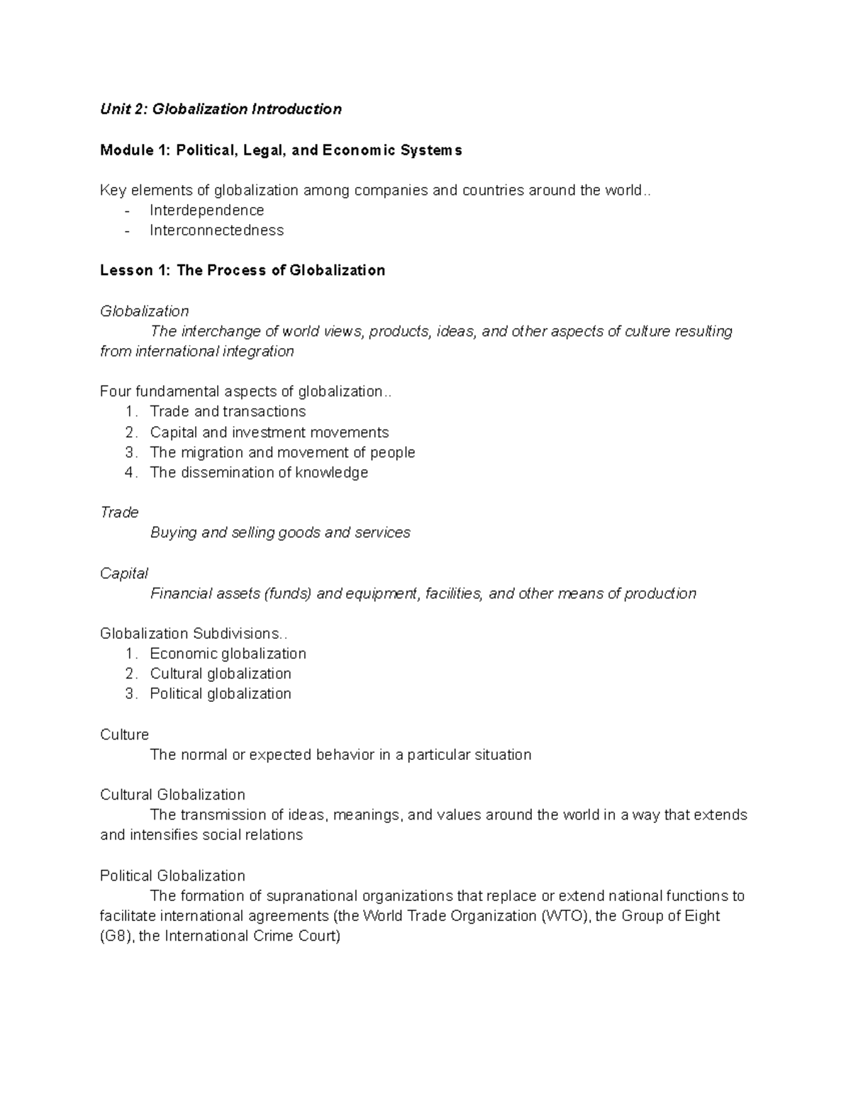 D080 - Managing in a Global Business Environment - Unit 2 ...