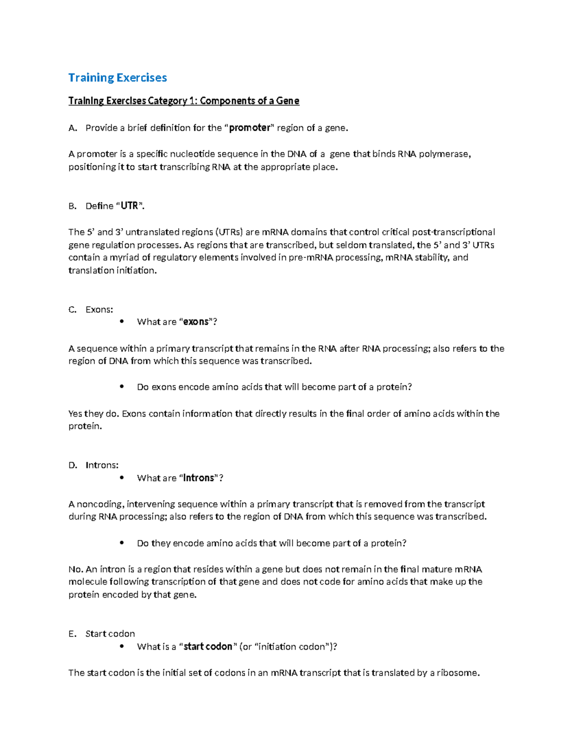 Inperson lab 6 Training Exercises F21 - Training Exercises Training Exercises Category 1 ...