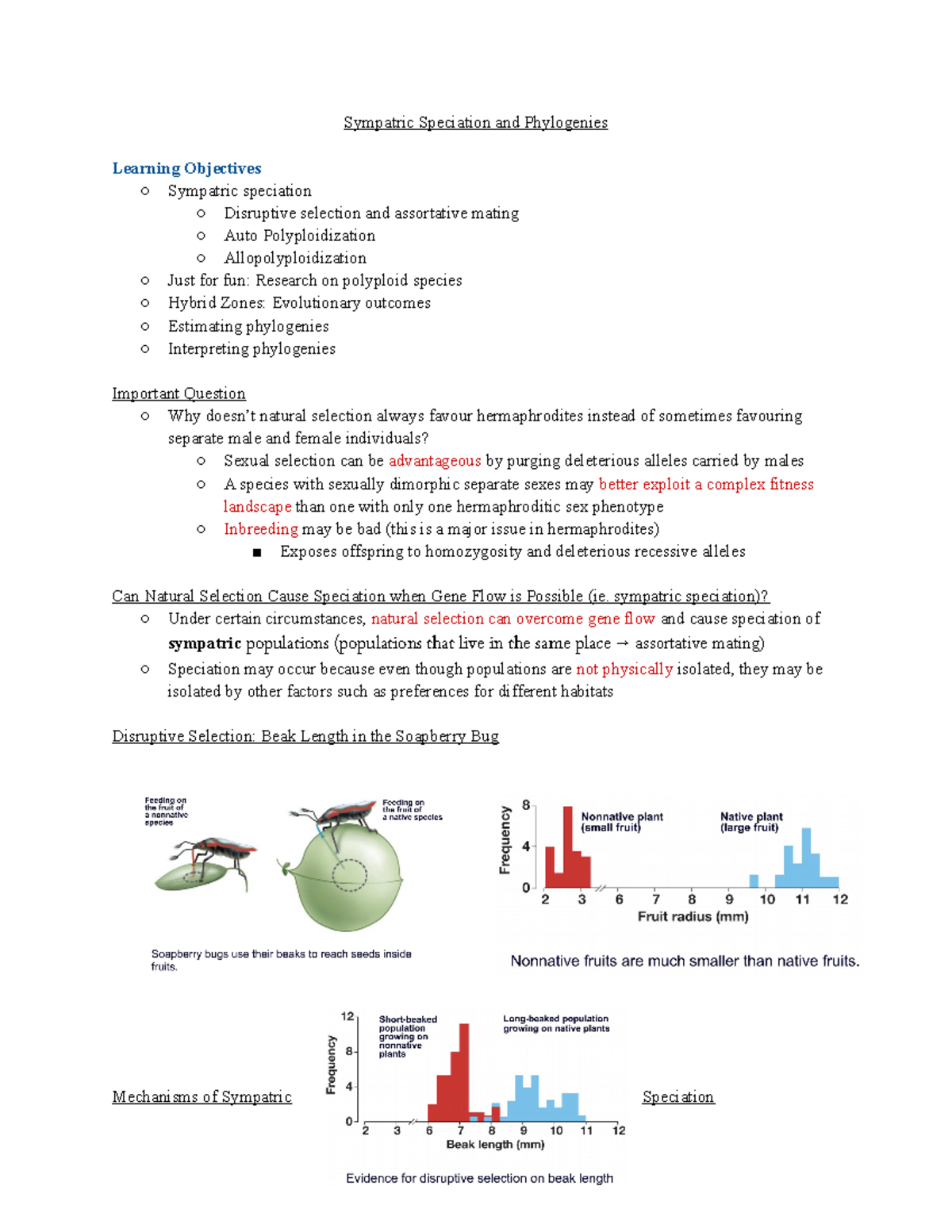 Sympatric Speciation and Phylogenies - Sympatric Speciation and ...