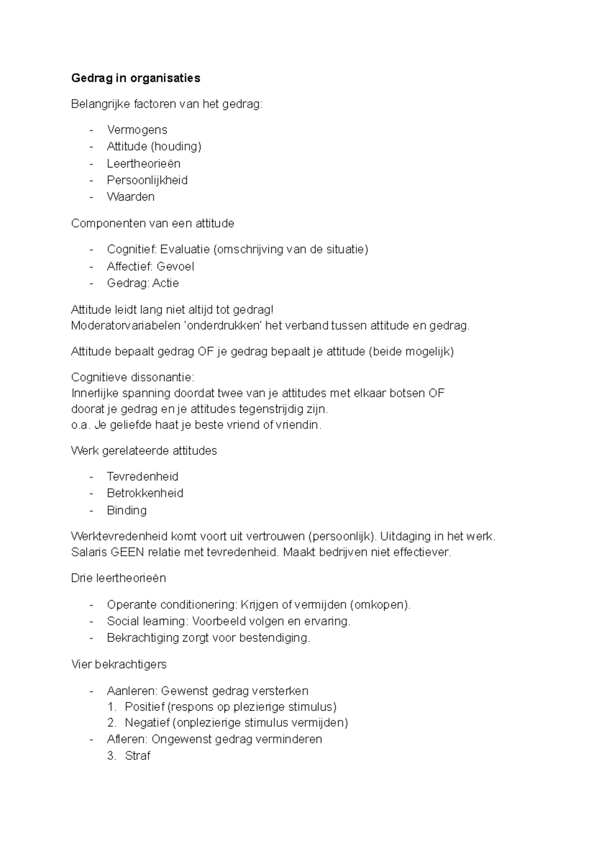 Samenvatting Gedrag In Organisaties Gedrag In Organisaties