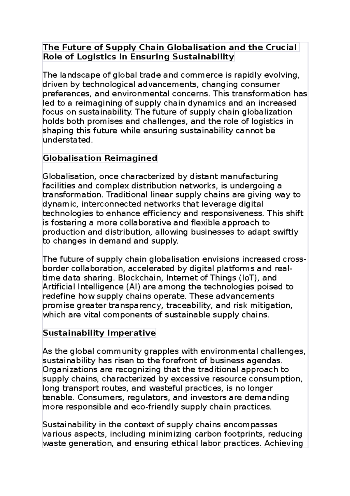A2 20933377 Chat GPT Future Logistics - The Future of Supply Chain ...