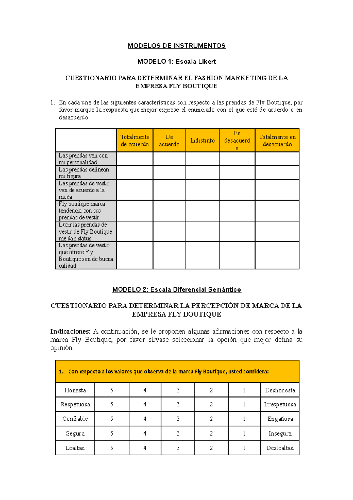 7. Modelos de instrumentos - MODELOS DE INSTRUMENTOS MODELO 1: Escala ...