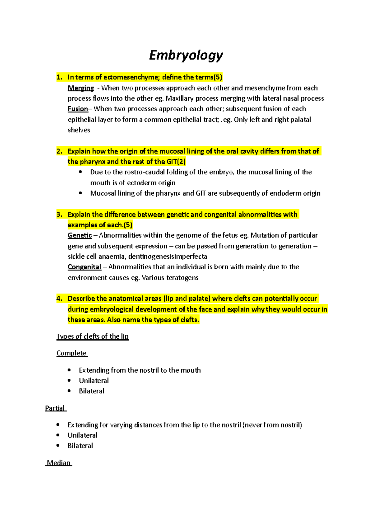 Embryology questions and answers - Embryology In terms of ...