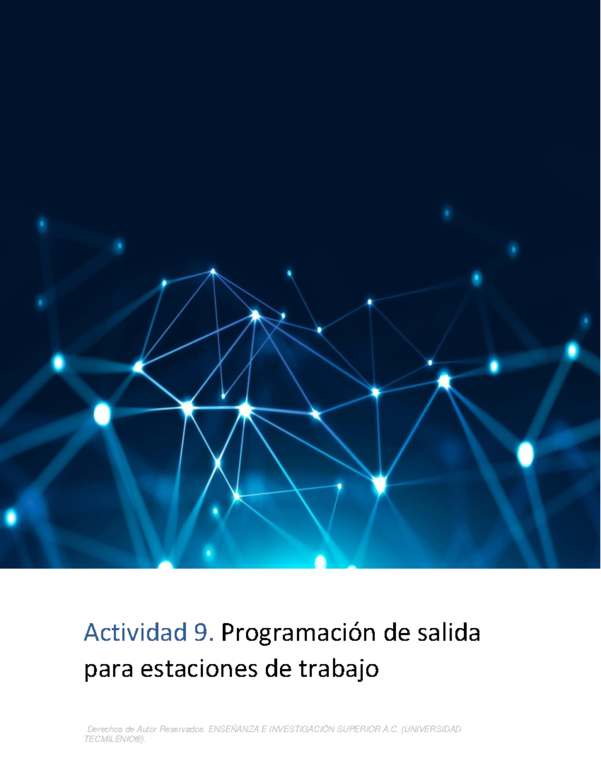 Actividad 9. Programación de salida para estaciones de trabajo ET ...