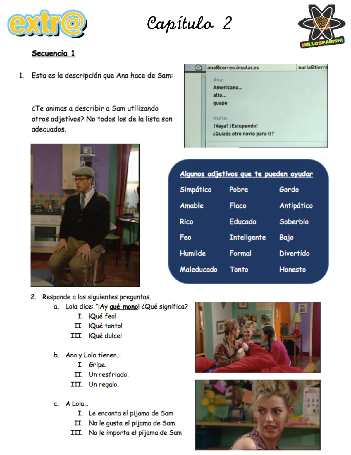 Extr@ 2- Sam va de compras - LVE Anglais ou Espagnol - Studocu