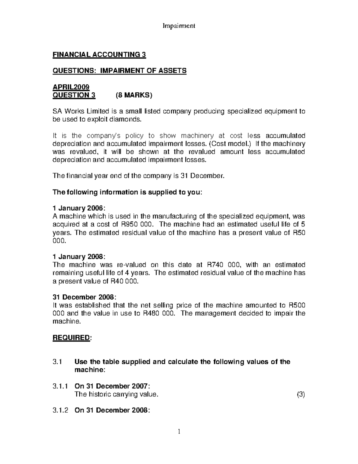 Financial Accounting 3 IMPAIRMENT OF ASSETS - FINANCIAL ACCOUNTING 3 ...