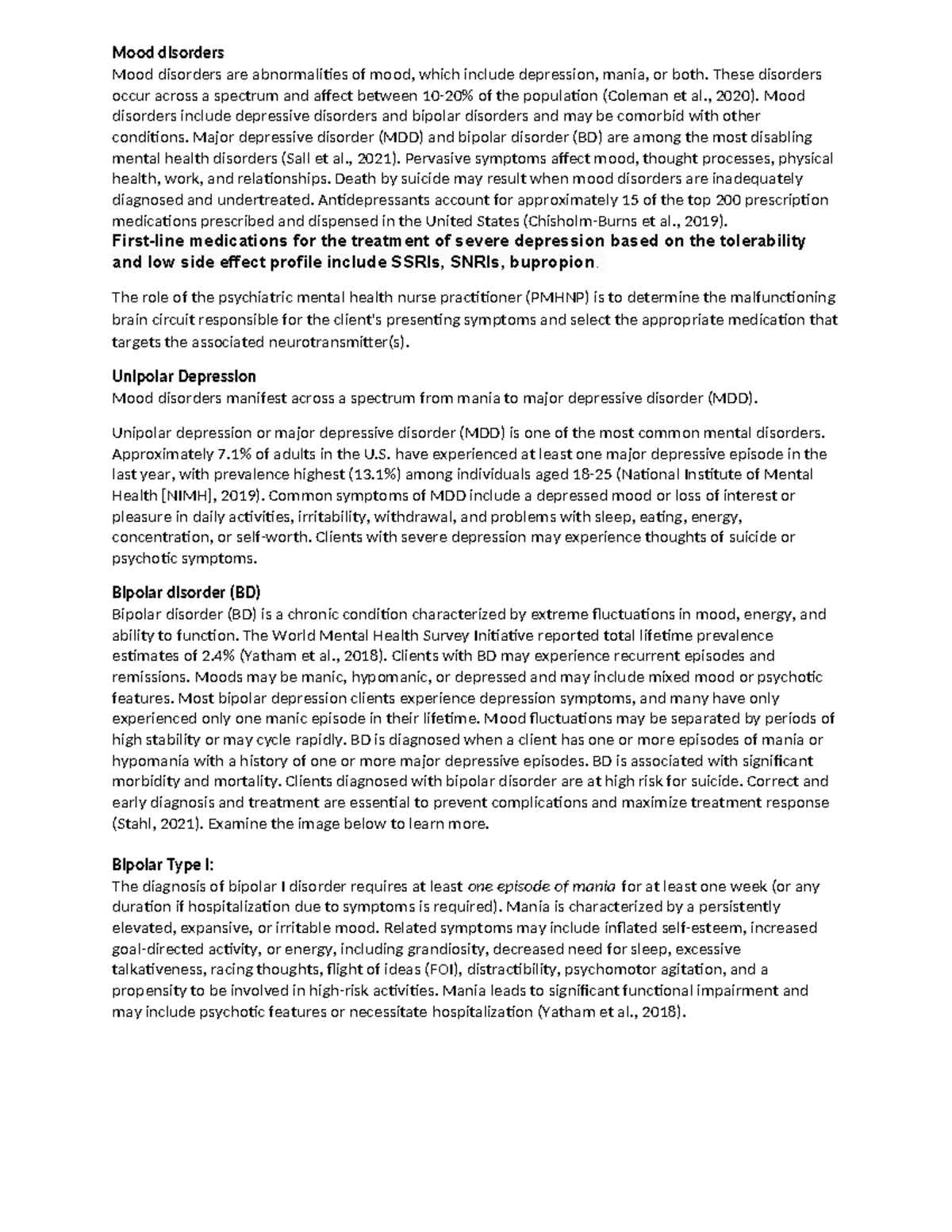 Psychopharm Study Guide - Mood disorders Mood disorders are ...