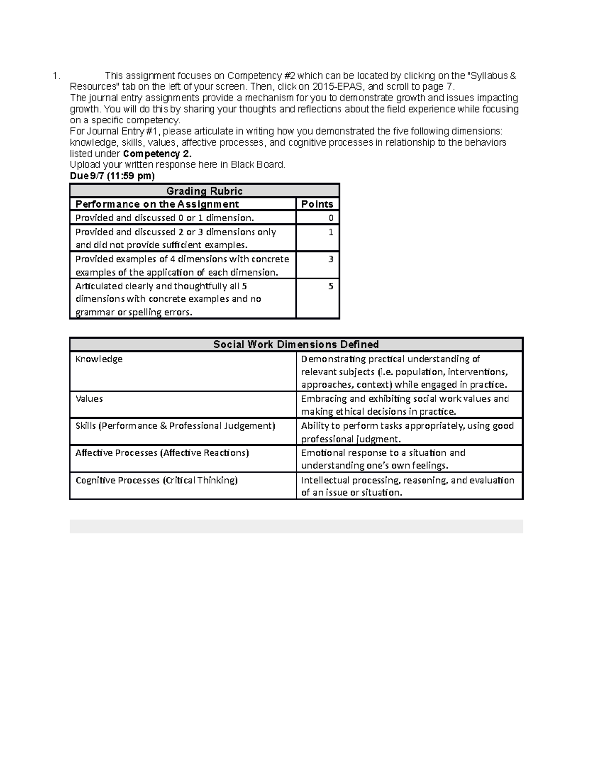 Competency 2 - notes - This assignment focuses on Competency #2 which ...