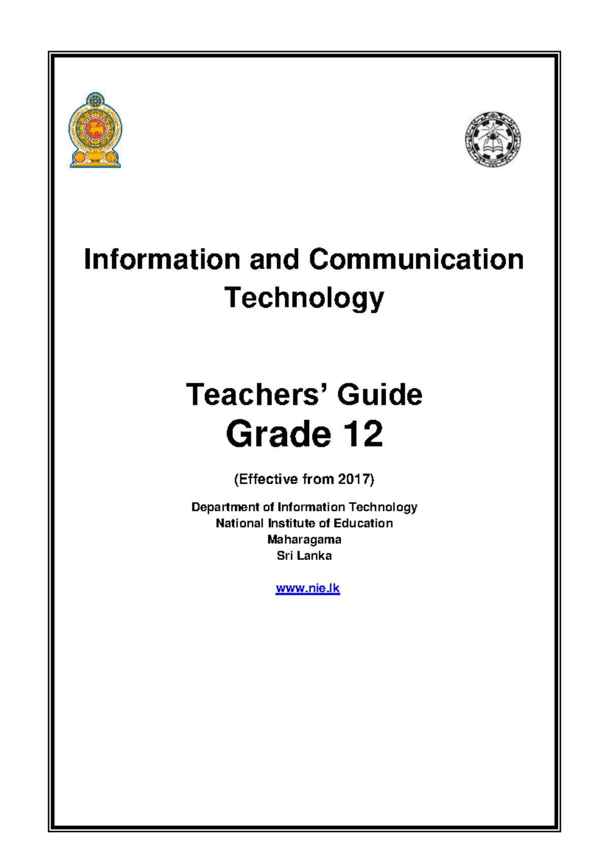 A/l Teachers guide - Information and Communication Technology Teachers ...