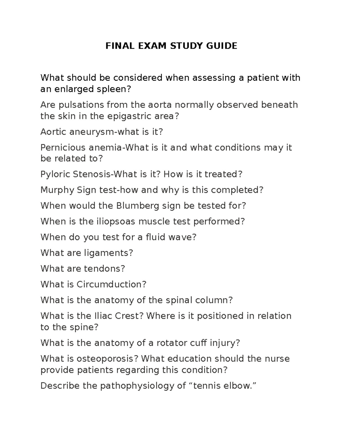 Final Exam Study guide - 240 - Studocu