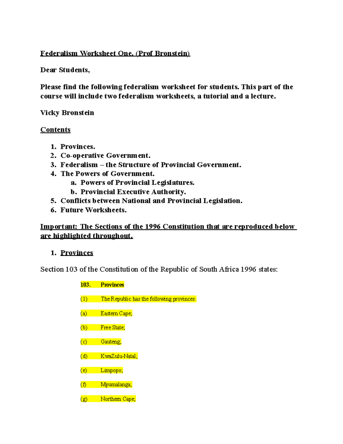 Federalism+Worksheet++One+2022+Bronstein - Federalism Worksheet One ...
