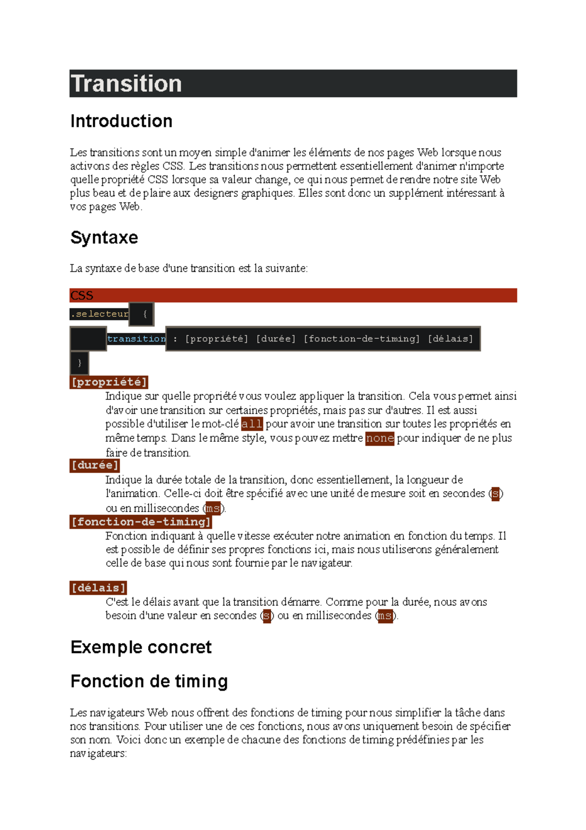 Transition - YES - Transition Introduction Les transitions sont un ...