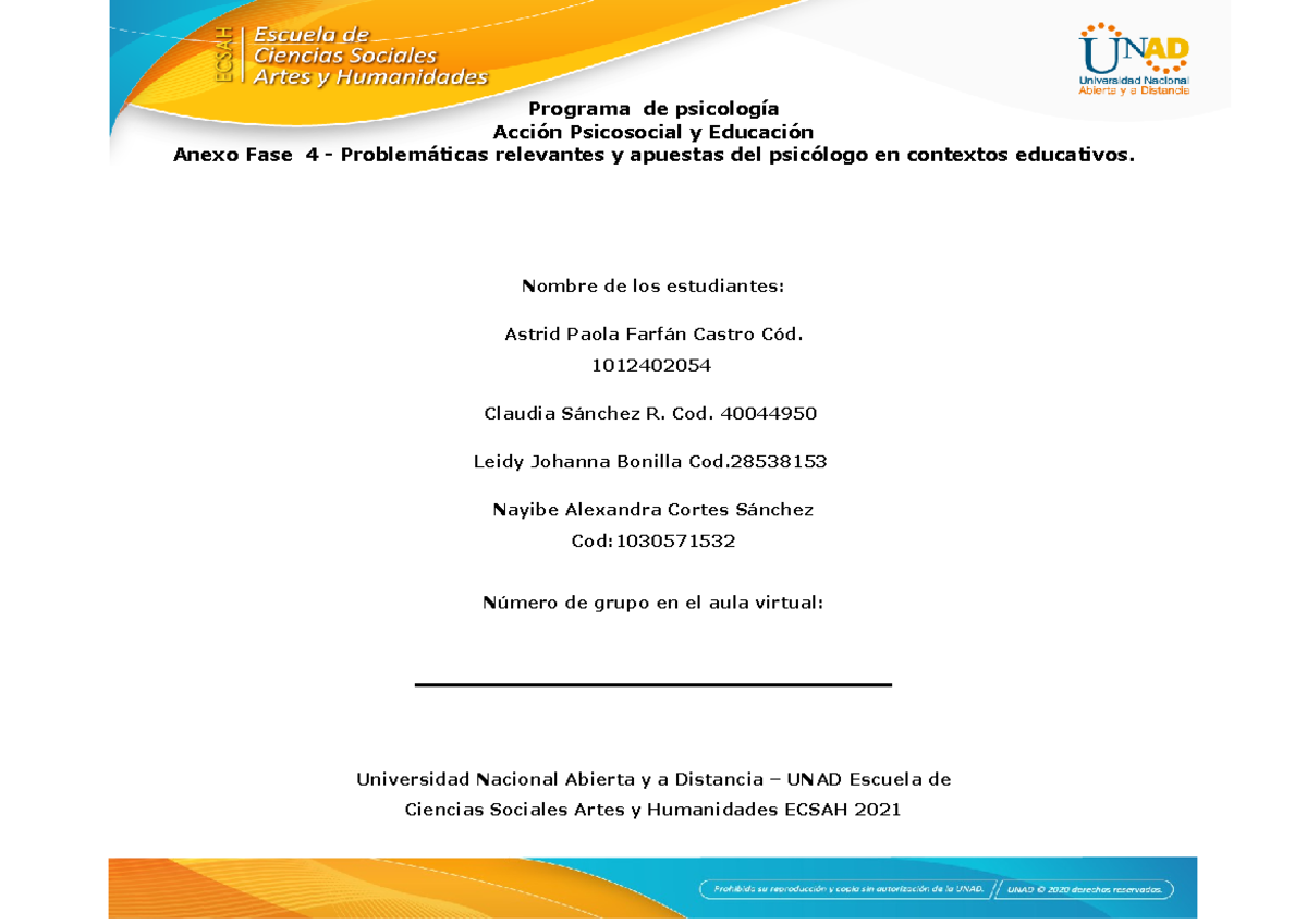 Unidad 3 Fase4 grupo 33 - gdfgdfgdfg - Nombre de los estudiantes ...