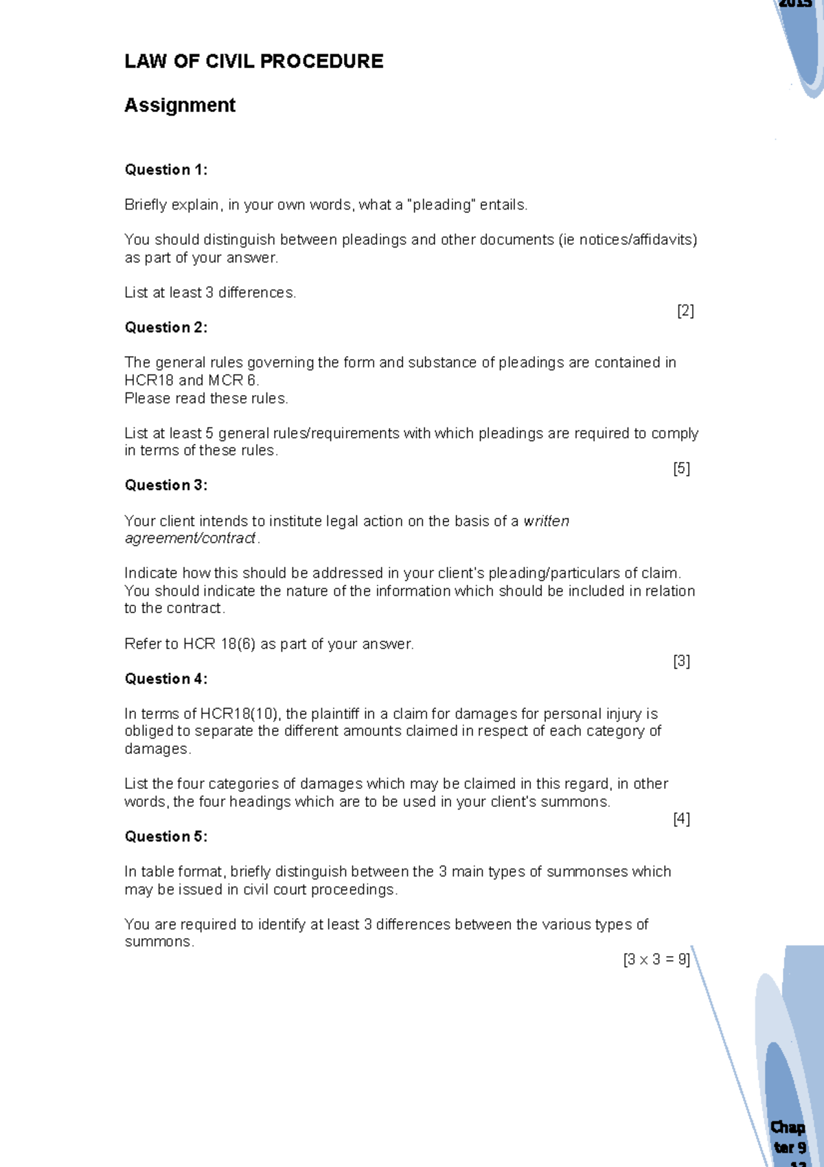 Assignment Sem 2 2015 - CPR41Y0 - UJ - Studocu