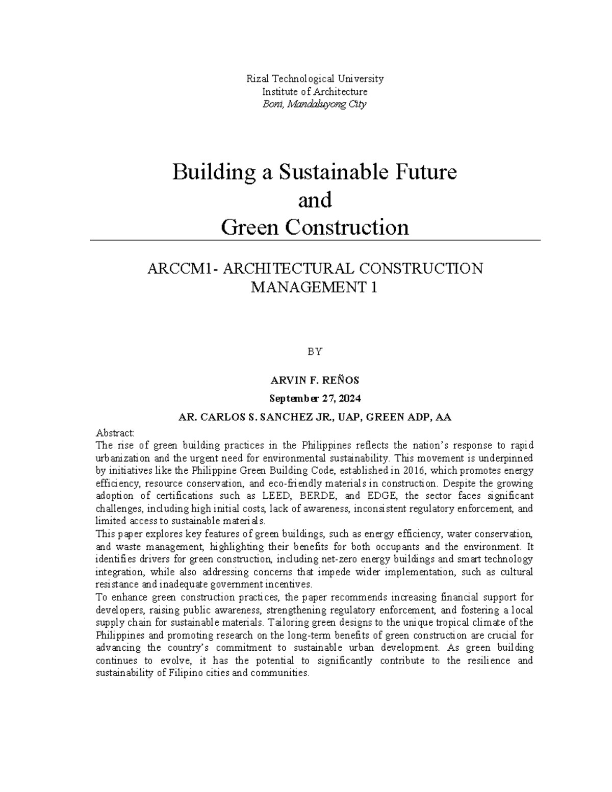 3 Reños Arvin F 2020-106340 - Rizal Technological University Institute ...