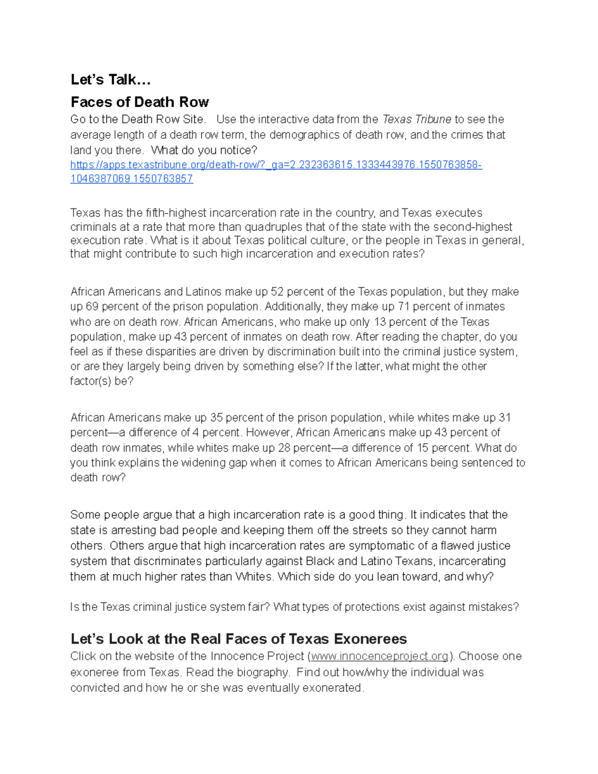 Crime in Texas - Links to deathrow - Let’s Talk... Faces of Death Row ...