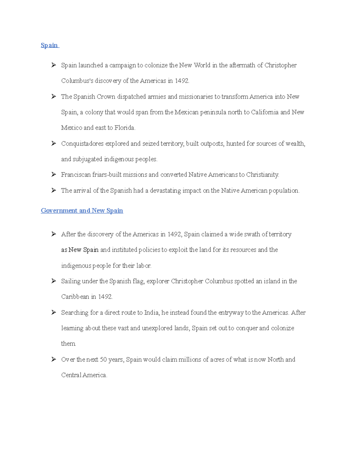 Spain- Nicaragua - Lecture notes Chapter 11 - Spain Spain launched a ...