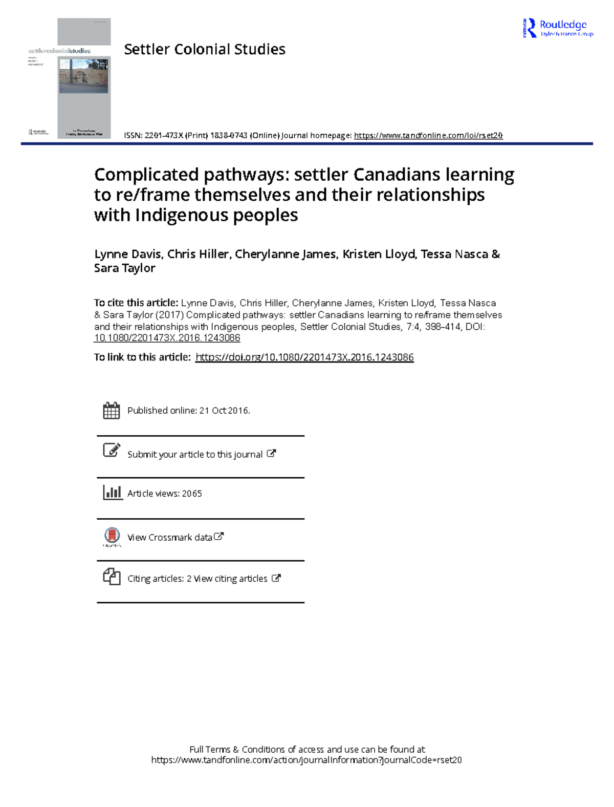 Complicated Pathways - Class reading for coursework - Full Terms ...