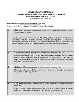 Actividad 07. Elabora una Bitácora Orden de Pensamiento (OP) - Bitácora ...