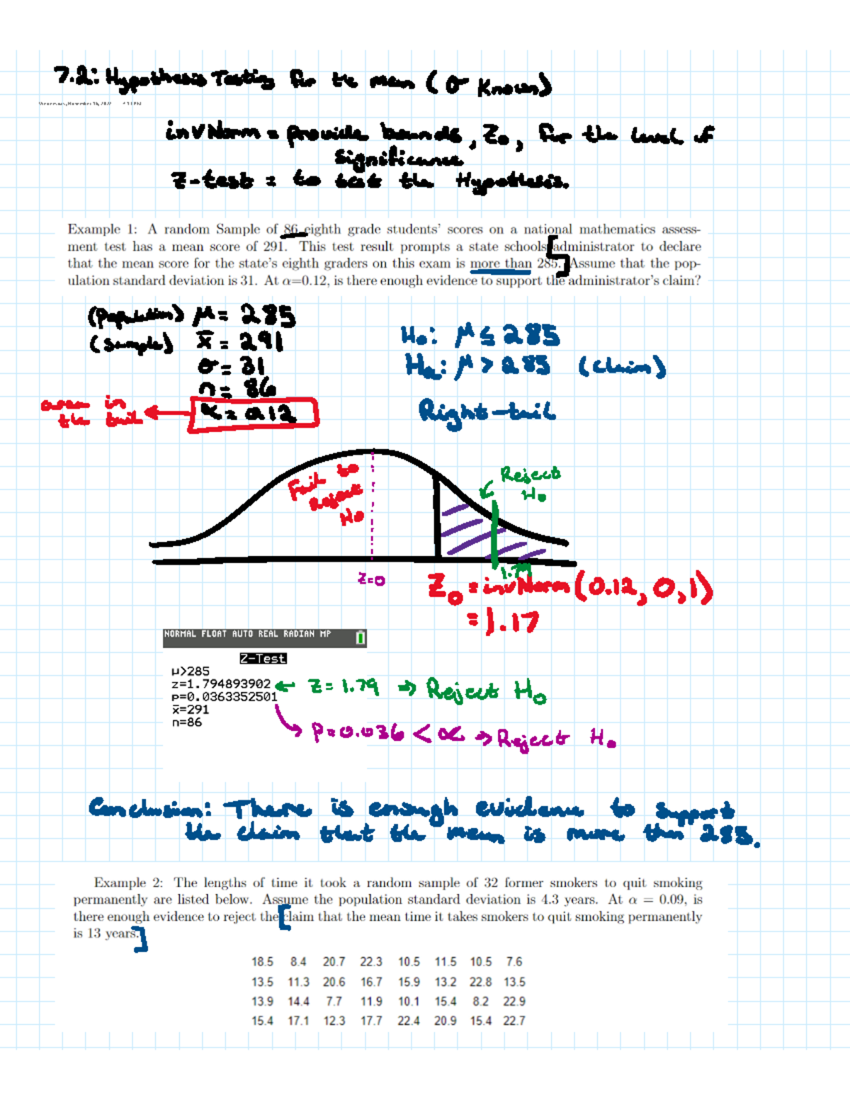 Section 7 2 In Class Notes MATH 1342 Wednesday November 16 2022