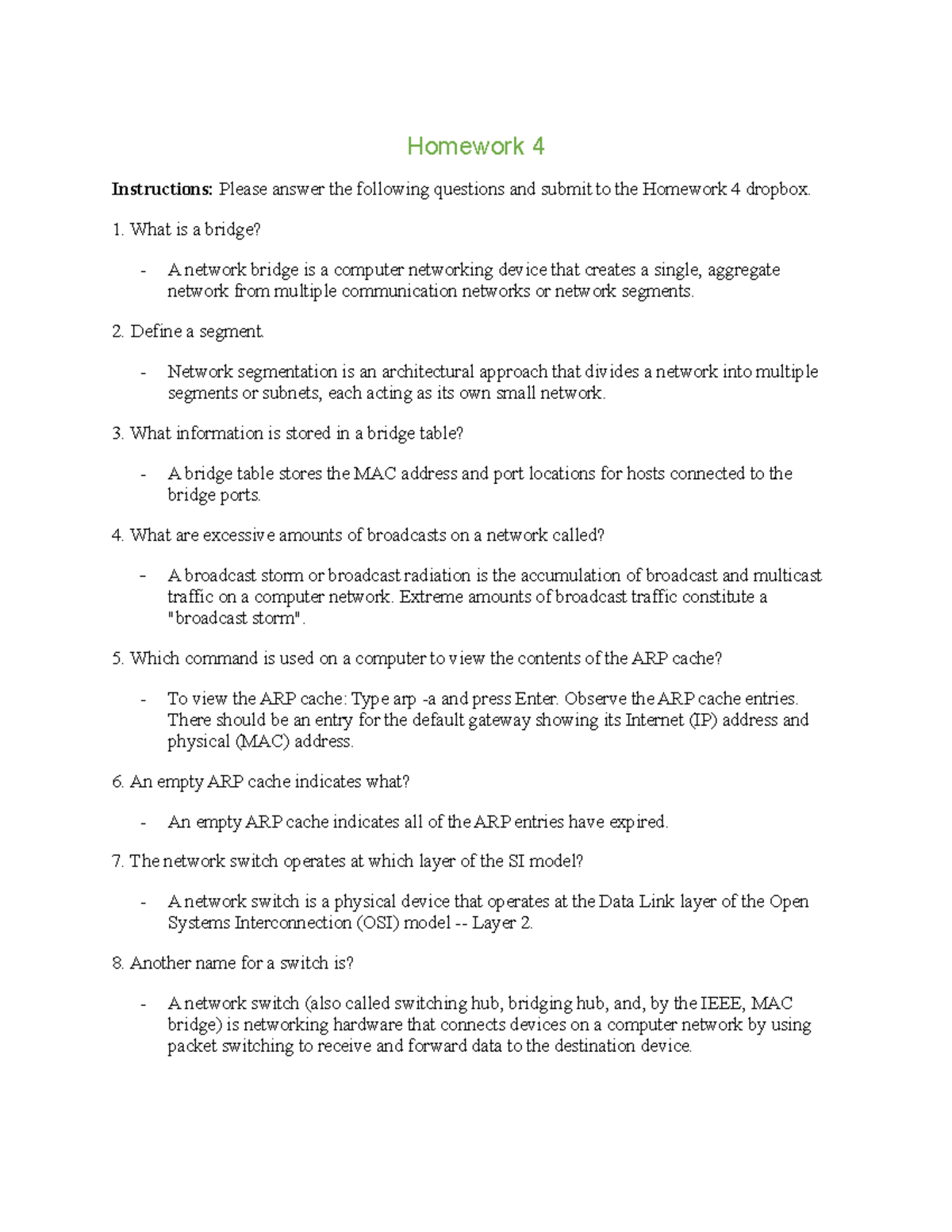 Principles of Networking HW#4 - Homework 4 Instructions: Please answer ...