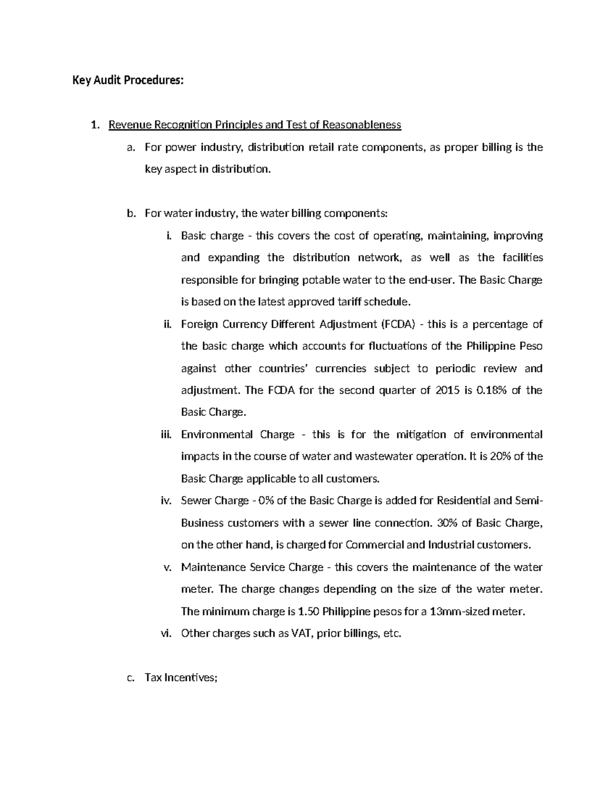 Key Audit Procedures - Revenue Recognition Principles and Test of ...