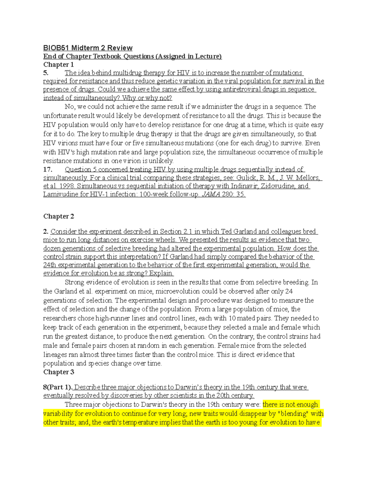 Midterm review - BIOB51 Midterm 2 Review End of Chapter Textbook Questions (Assigned in Lecture ...