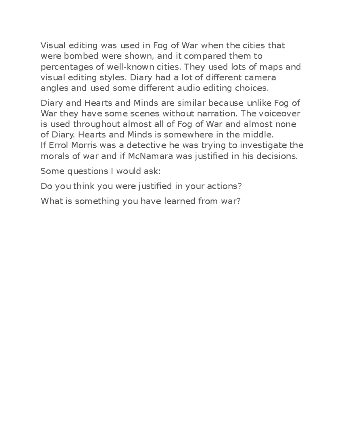 L10 Assignment - Visual editing was used in Fog of War when the cities ...