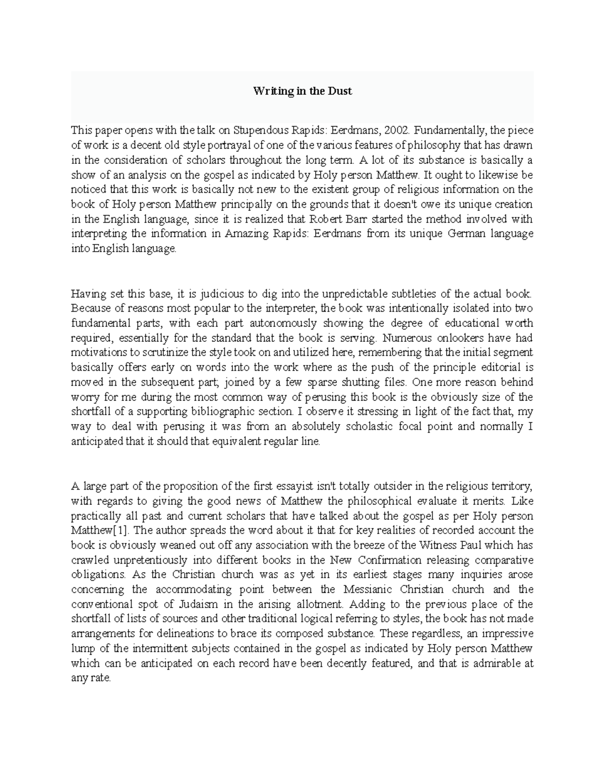 Writing in the Dust - Basic Research - Studocu