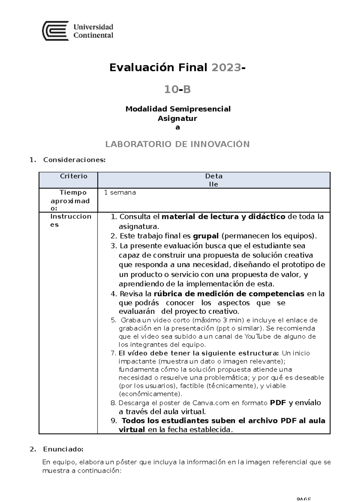 2023 EF - Competencias VF - Evaluación Final 2023 - 10 - B Modalidad Semipresencial Asignatur a ...