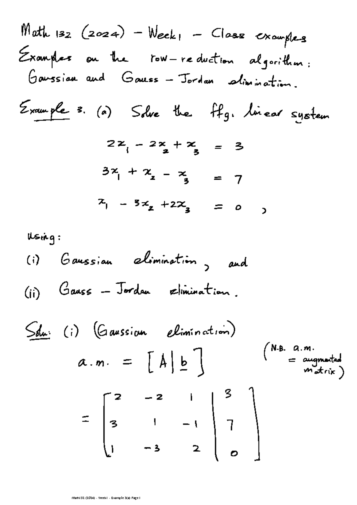 4. Week 1 - Example 3(a) - Row-reduction algorithm - TPS2601 - Studocu
